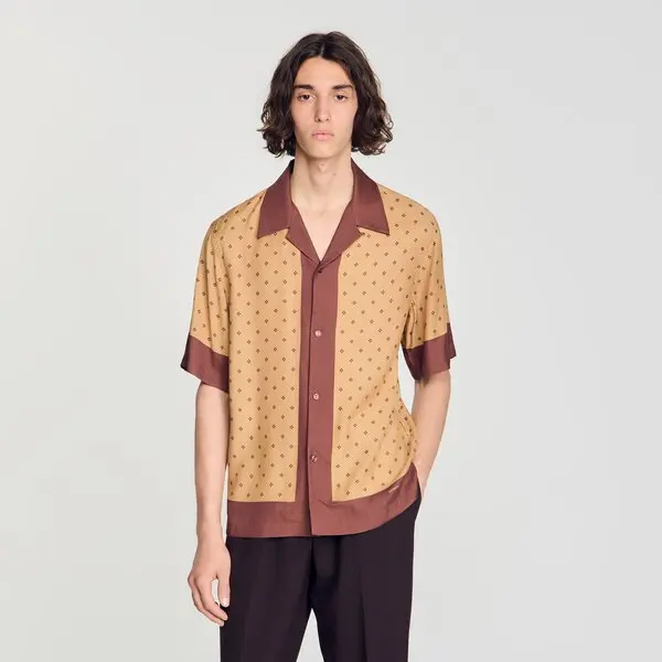 Sandro Micro Cross Motif Shirt - Camel