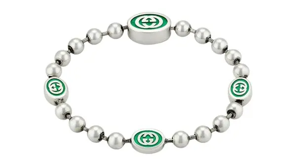 Gucci 925 & Green Boule Bracelet - Silver