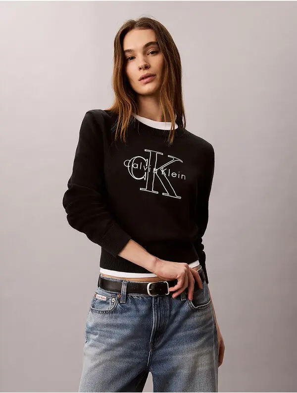 Calvin Klein Monologo Outline Sweater - Black