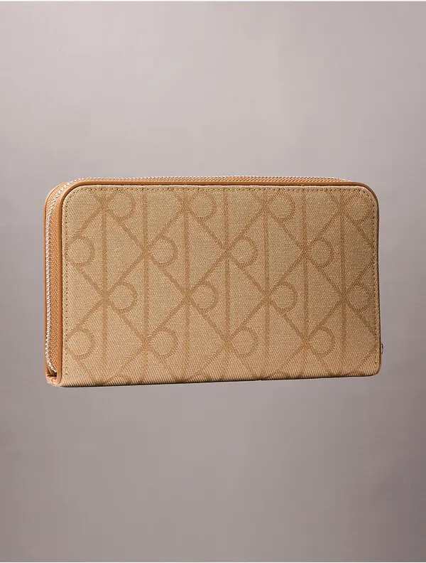 Calvin Klein Allover Emblem Logo Passport Wallet
