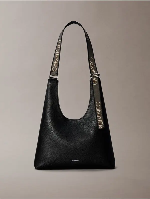 Calvin Klein Logo Strap Shoulder Bag - Black
