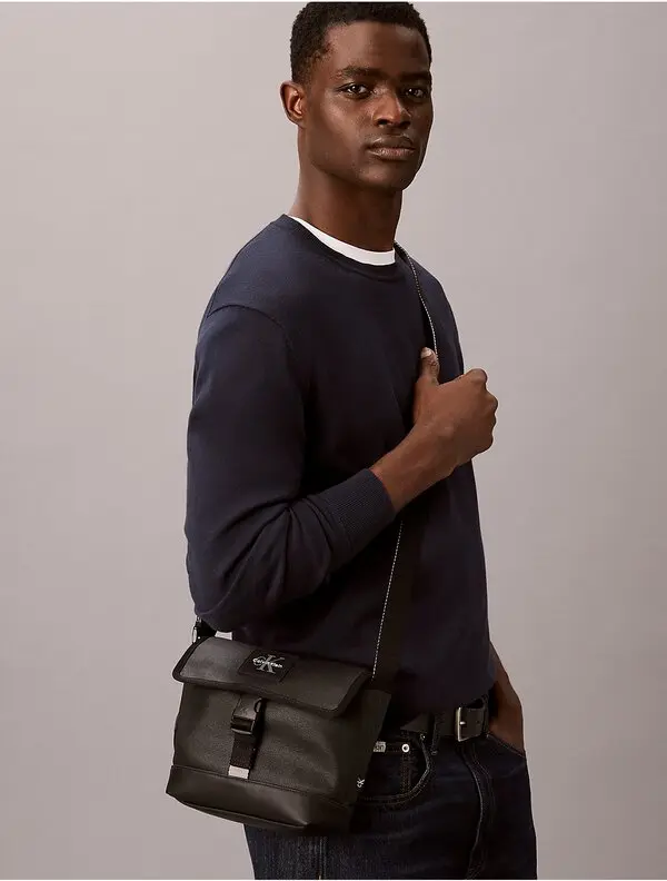 Calvin Klein Textured Mix Flap Crossbody Bag