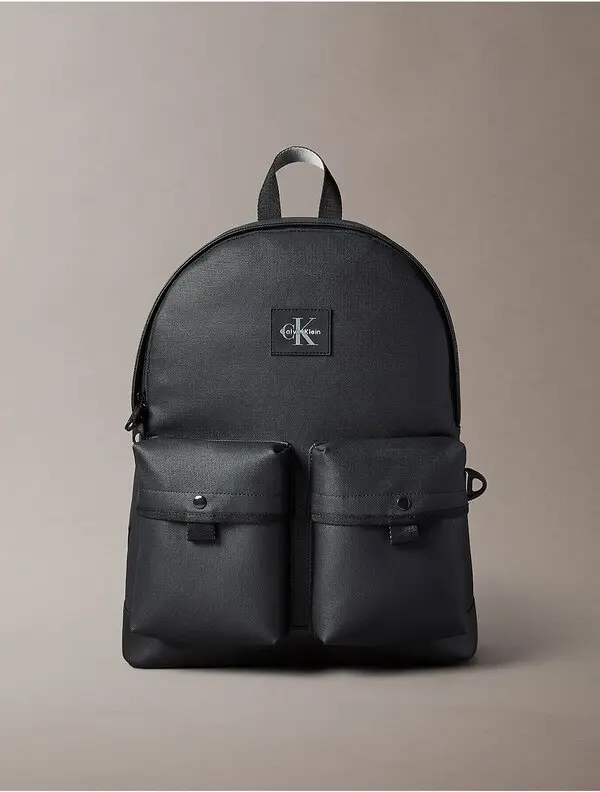Calvin Klein Textured Mix Flap Backpack - Black