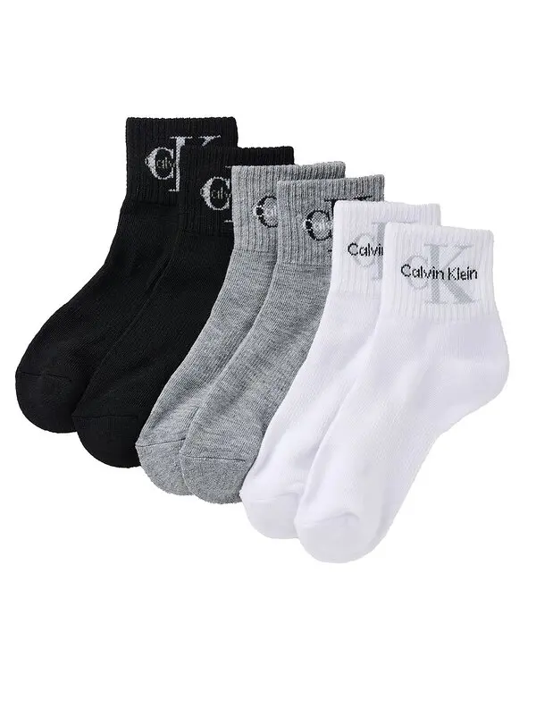 Calvin Klein Monologo Athletic Quarter 6-pack Socks