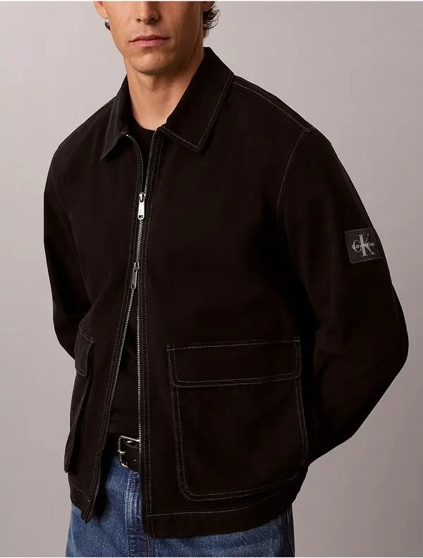 Calvin Klein Matte Canvas Jacket With Zip Closure