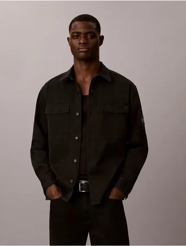 Calvin Klein Utility Chino Relaxed Overshirt - Black