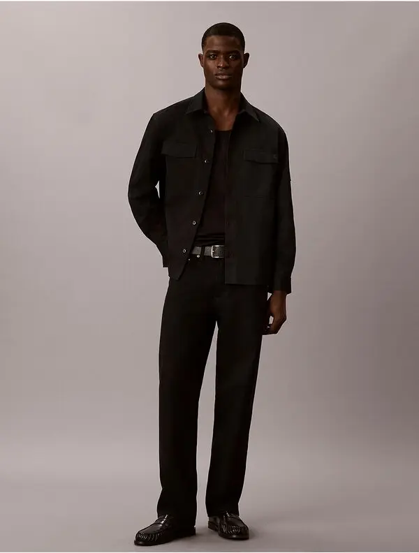Calvin Klein Utility Chino Relaxed Overshirt - Black