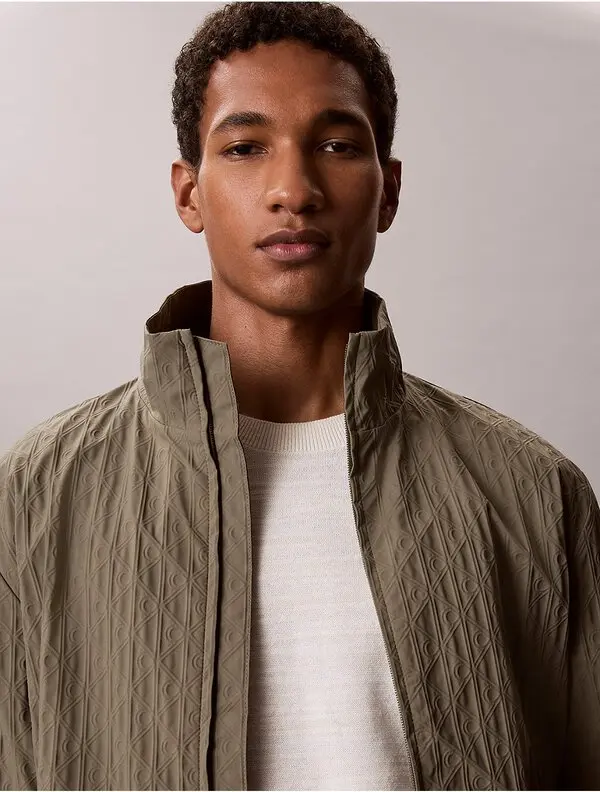 Calvin Klein Emblem Logo Windbreaker Jacket - Dusty Olive