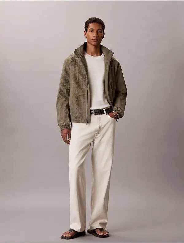 Calvin Klein Emblem Logo Windbreaker Jacket - Dusty Olive