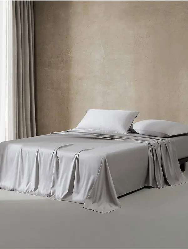 Calvin Klein Pearl Edge Cotton Sateen Sheet Set - Medium Grey