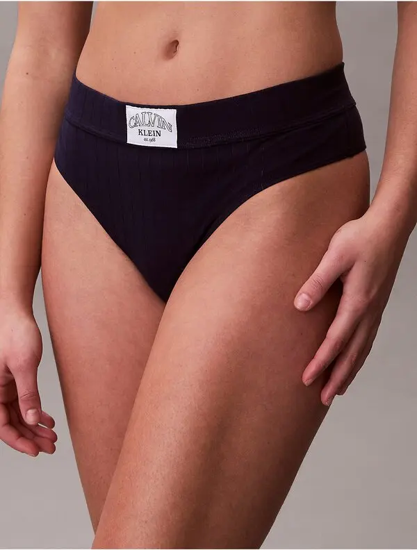 Calvin Klein Heritage Classic Cotton Stretch Thong - Evening Blue