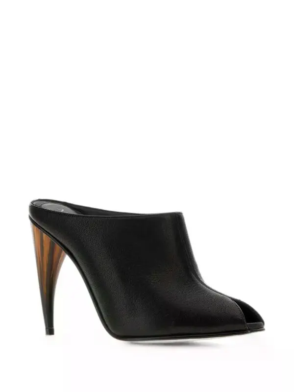 Alexander McQueen Peep-toe Horn-heel Mules