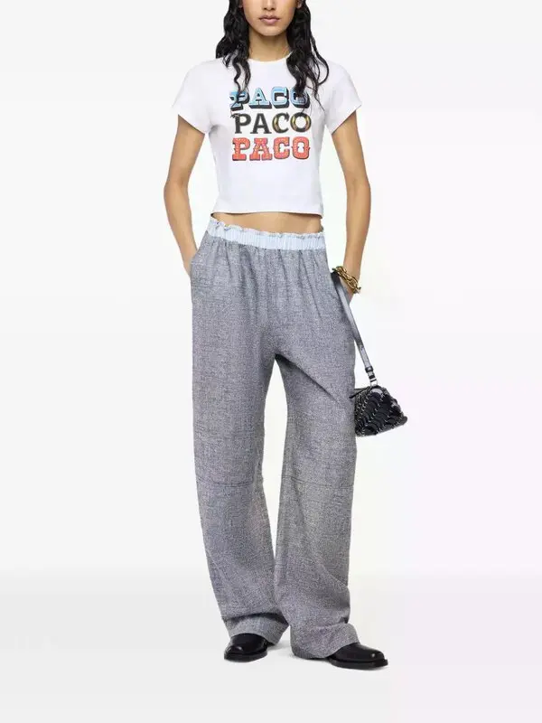 Rabanne Heathered Elasticated Waistband Straight-leg Trousers