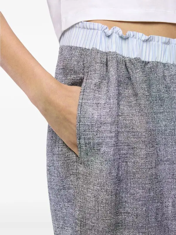 Rabanne Heathered Elasticated Waistband Straight-leg Trousers