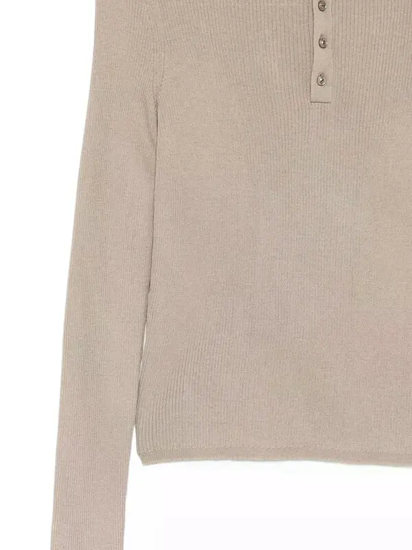 TEAM WANG DESIGN Ribbed Long-sleeve Polo Shirt