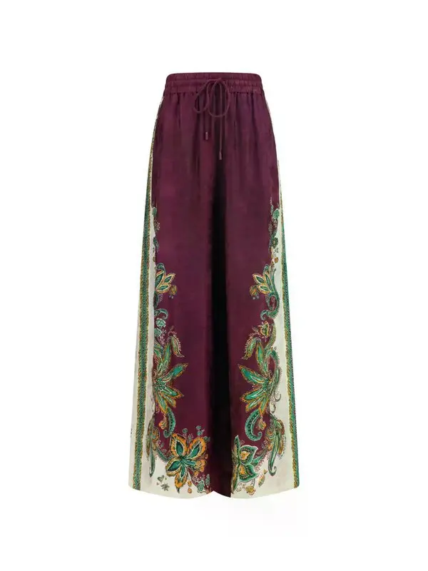 ALEMAIS Ruthie Paisley-print Silk Trousers