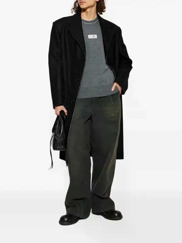 MAISON MARGIELA Logo Patch Fine Knit Sweater