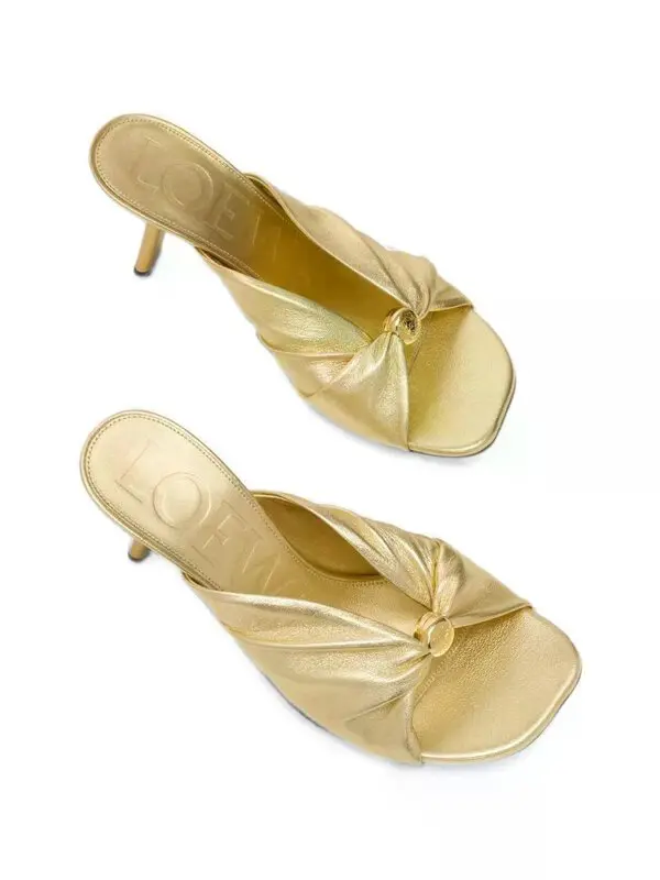 Loewe Pebble Embellished Leather Stiletto Sandals