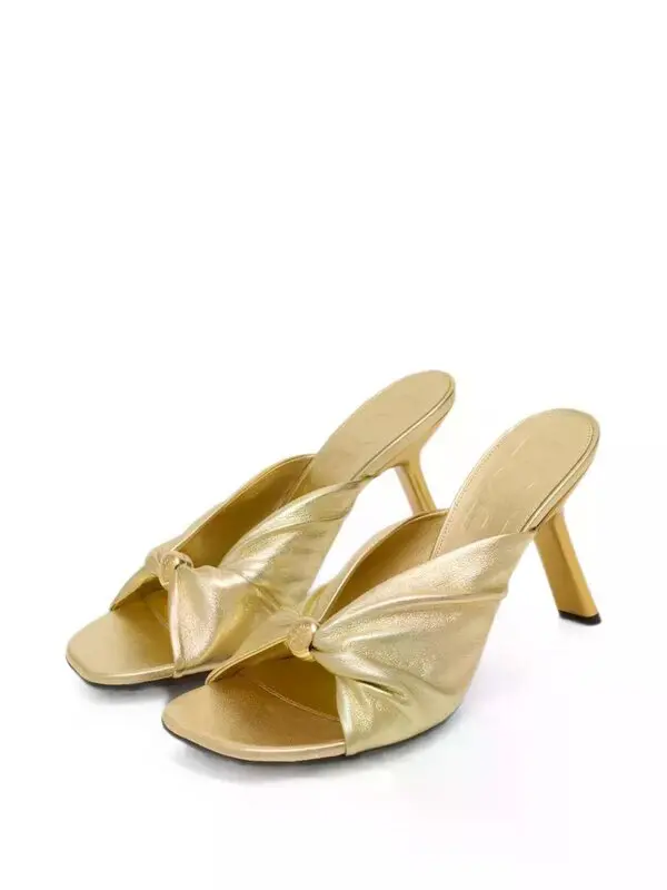 Loewe Pebble Embellished Leather Stiletto Sandals - Gold