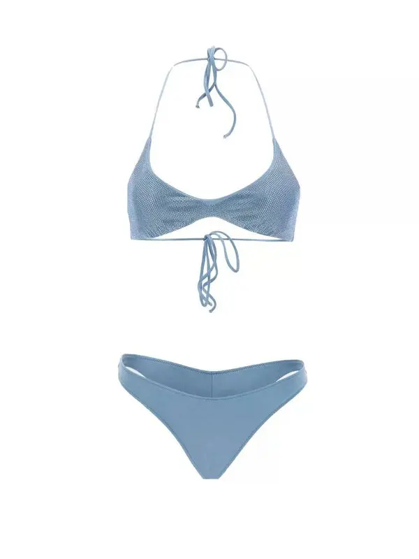 MC2 SAINT BARTH Hesni Rhinestone Embellished Bikini - Blue