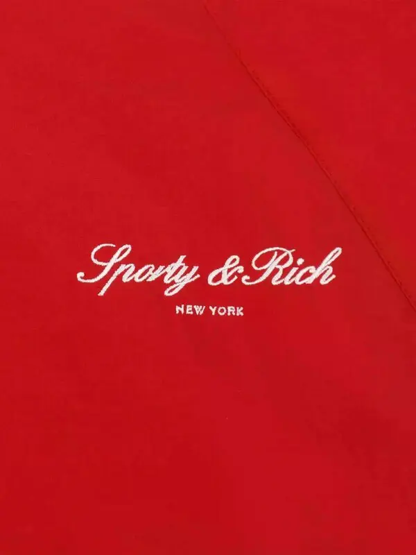 SPORTY & RICH Logo-embroidered Bomber Jacket