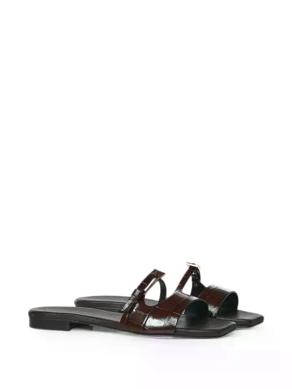 GIULIANO GALIANO Dark Croc-effect Buckle-fastening Sandals