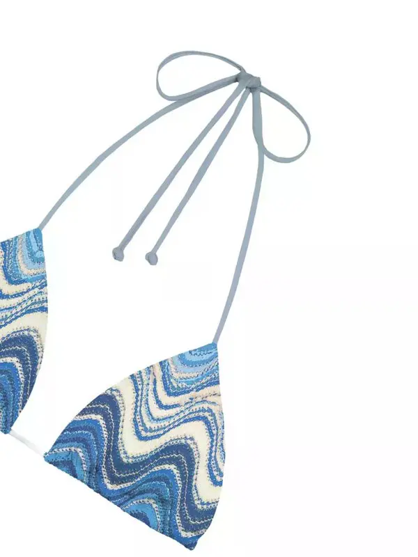 MC2 SAINT BARTH Chevron Knit Triangle Bikini Top