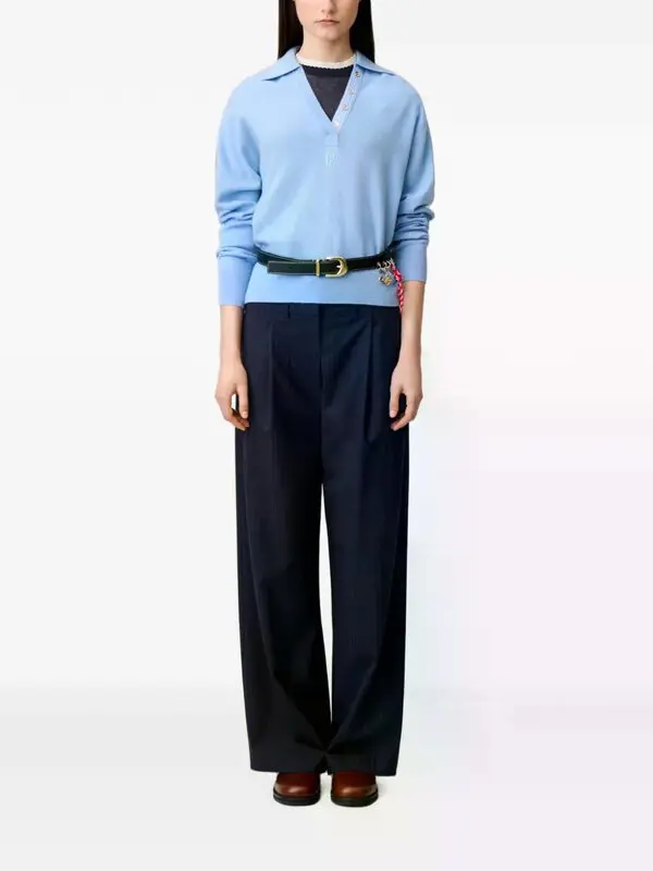 Claudie Pierlot Relaxed-fit Striped Wool And Cashmere Jumper