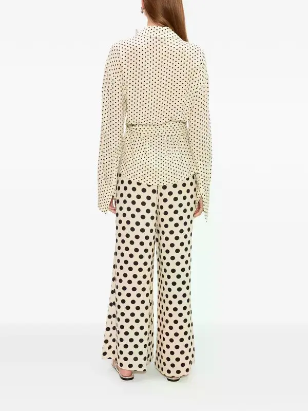 SIMONMILLER Anya Polka-dot Wrap Blouse