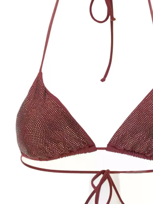 MC2 SAINT BARTH Annabelle Rhinestone Embellished Triangle Bikini Top