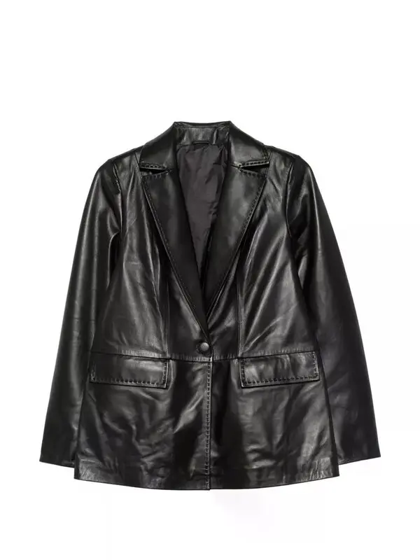 ADRIANNA FERETTI Adrianna Ferretti Notched Lapel Leather Jacket