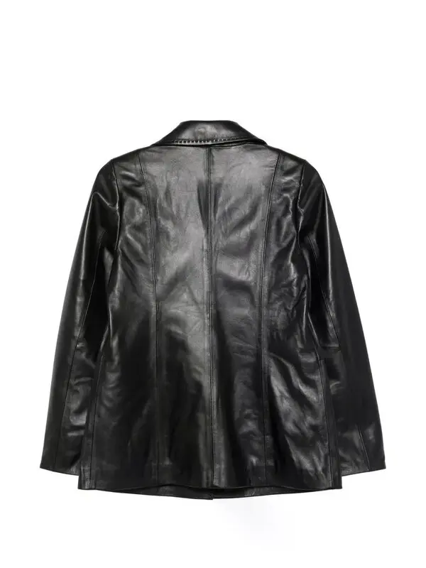 ADRIANNA FERETTI Adrianna Ferretti Notched Lapel Leather Jacket