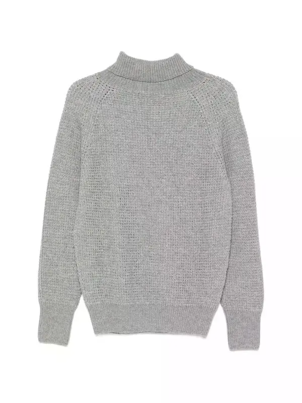D.exterior Waffle Knit Roll-neck Sweater - Grey