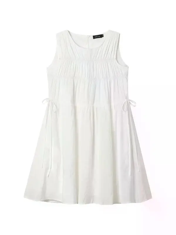TOUT A COUP Ruched Mini Dress With Side Tie - White