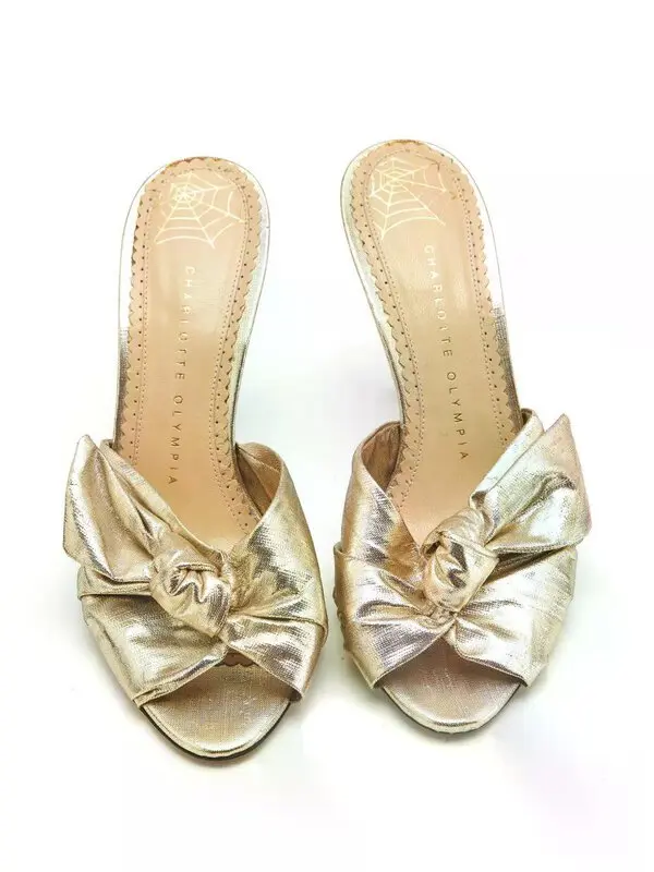 CHARLOTTE OLYMPIA Metallic Knot Detail Stiletto Sandals