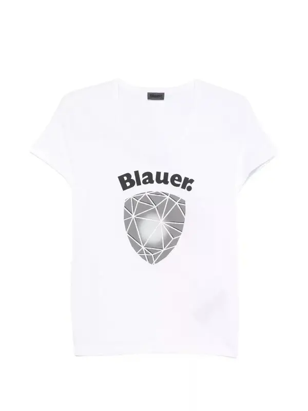 BLAUER. Logo Print Crew Neck T-shirt