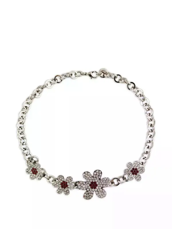 Marni Flower Detail Chain Necklace - Silver
