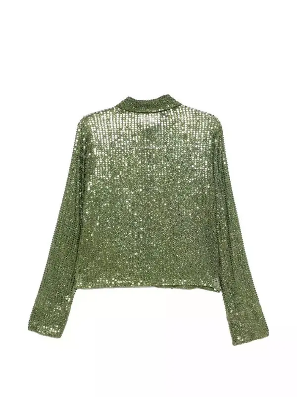 SIEDRES Sequin Embellished Long Sleeve Shirt - Green