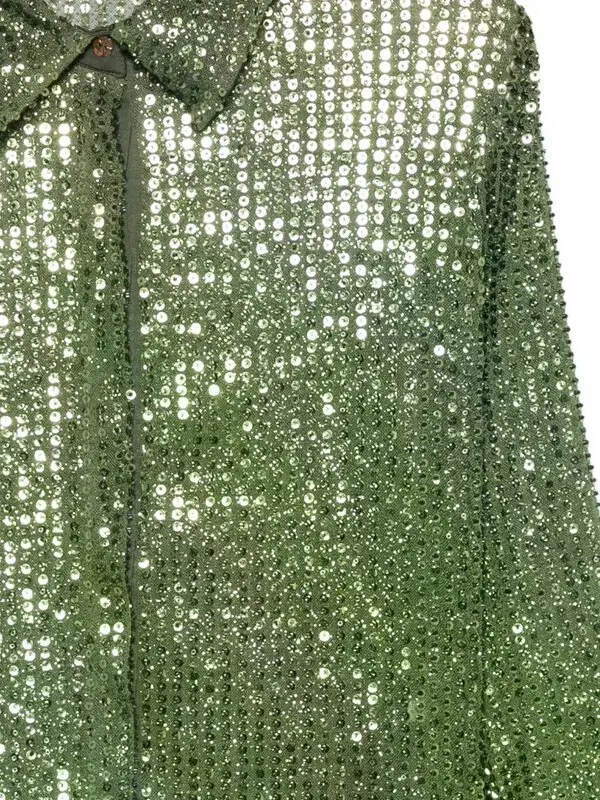 SIEDRES Sequin Embellished Long Sleeve Shirt