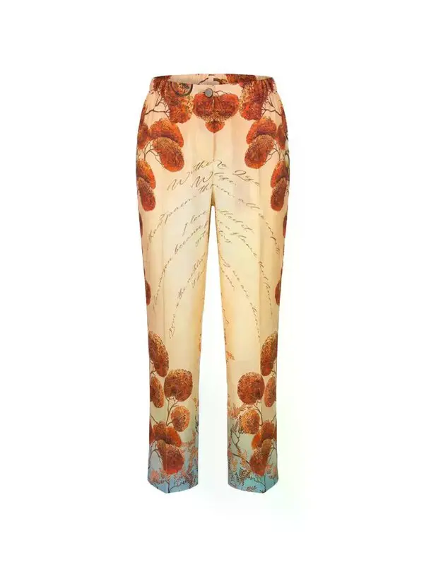 F.R.S FOR RESTLESS SLEEPERS Graphic-print Silk-satin Trousers - Neutrals