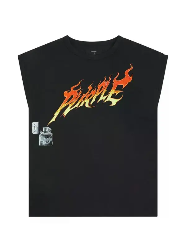 PURPLE BRAND Graphic-print Tank Top - Black