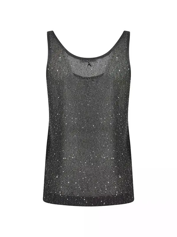 Patrizia Pepe Sequin Embellished Sleeveless Top - Black