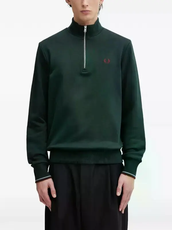 Fred Perry Quarter-zip Embroidered-logo Sweater