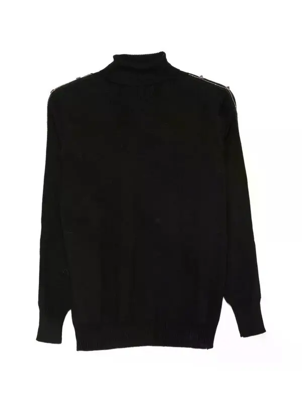 D.exterior Stud-embellished Roll-neck Sweater - Black