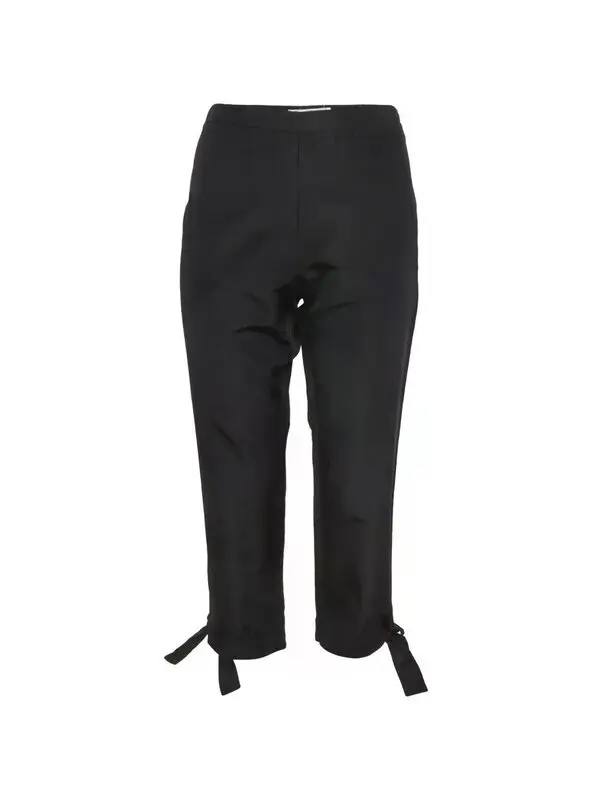 Dior Cropped Trousers With Bow Detail - Black
