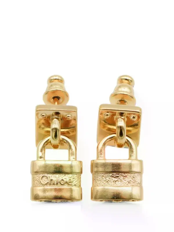Chloé Padlock Detail Earrings - Gold