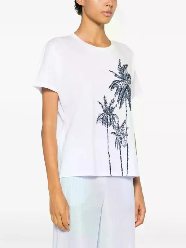 Max Mara Palm Tree Sequin Embellished T-shirt