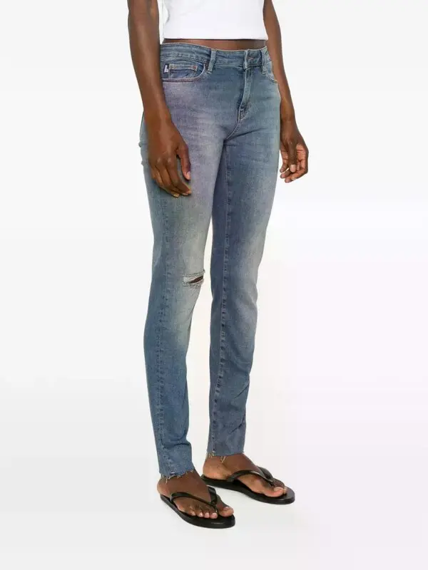 Moschino Distressed Frayed Hem Jeans