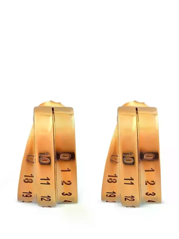 MAISON MARGIELA Triple Logo Earrings - Gold