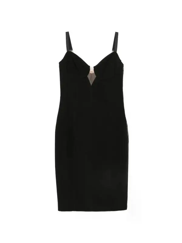 Elisabetta Franchi Sweetheart Neck Mini Dress - Black